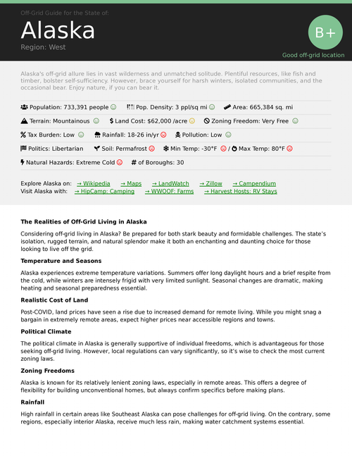 Alaska Off-Grid Guide PDF Download: 30 Boroughs Rated